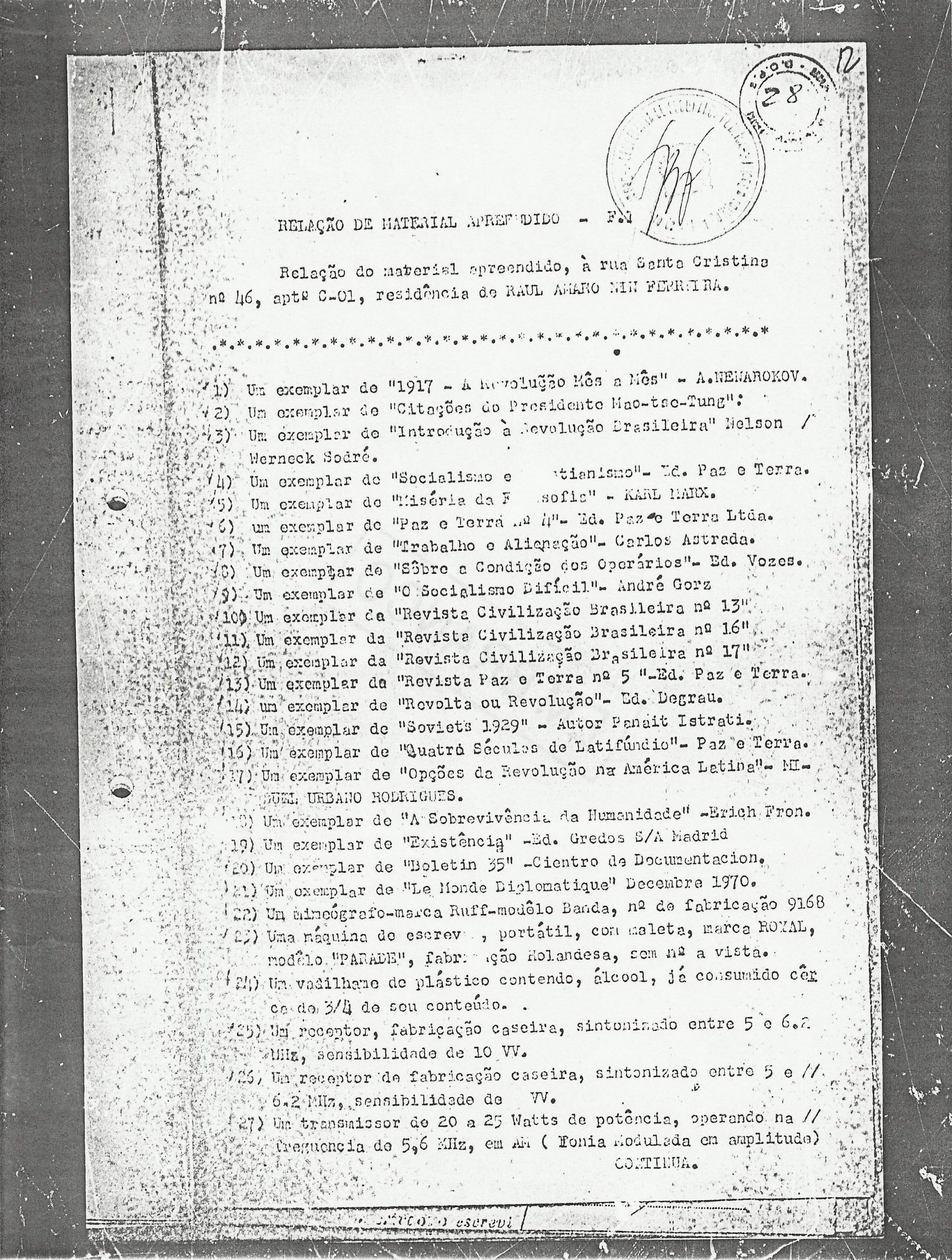 RAUL AMARO NIN FERREIRA | Armazém Memória